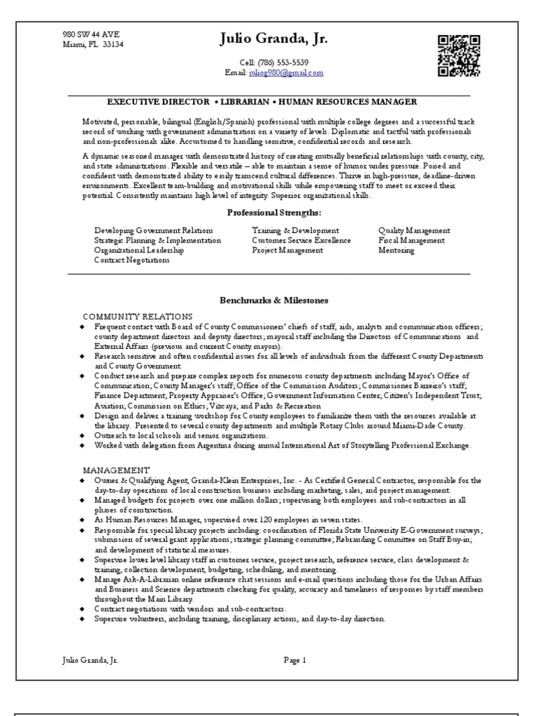 Julio Granda Resume | PDF | Miami Dade County | Leadership