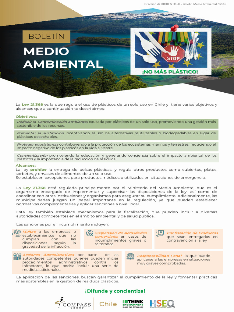 166 Ley 21.368 Plásticos de Un Solo Uso | PDF | El plastico | Residuos