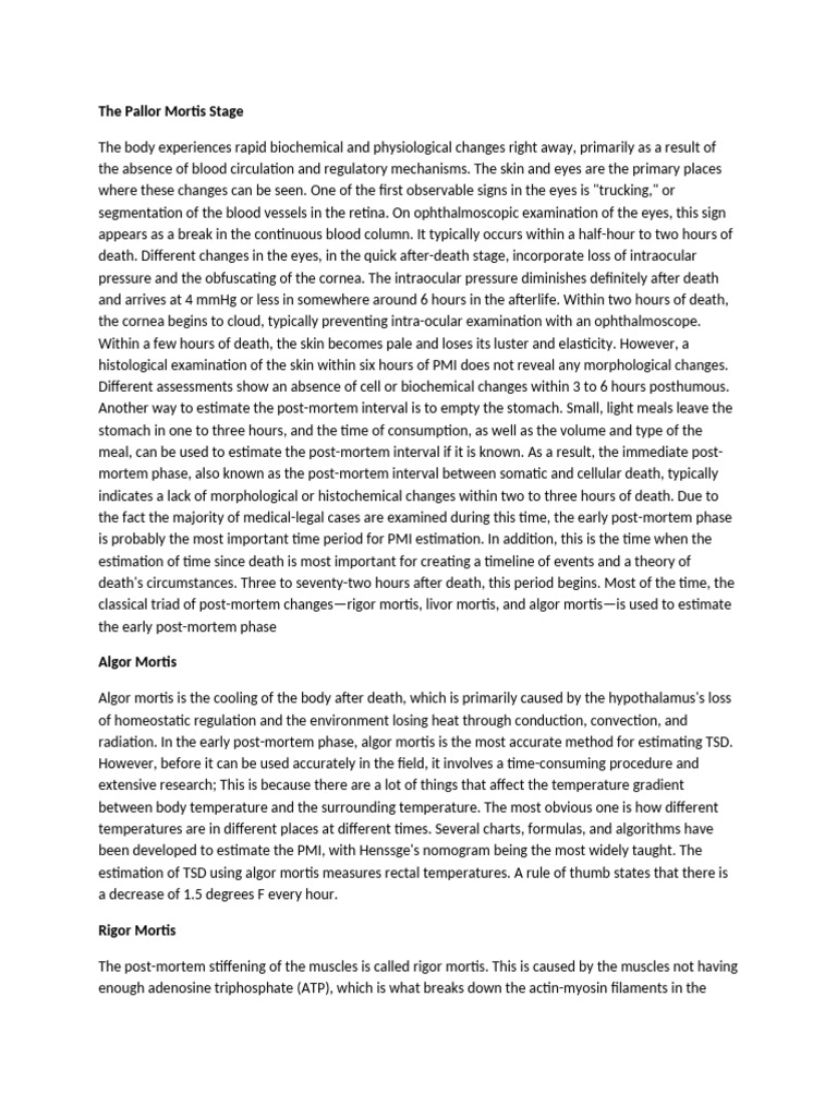 Understanding Pallor Mortis Changes | PDF | Skeletal Muscle | Muscle
