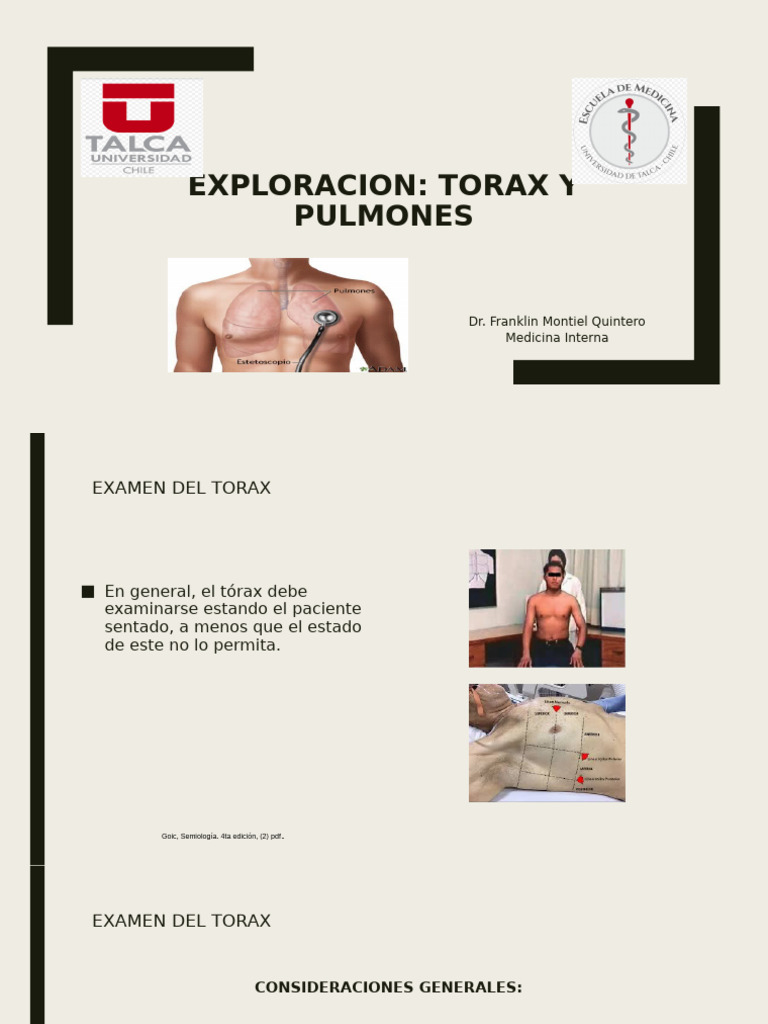 Exploracion Torax y Pulmones | PDF | Tórax (anatomía humana)