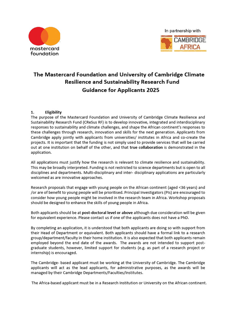 Guidance for Applicants 2025 | PDF | Interdisciplinarity