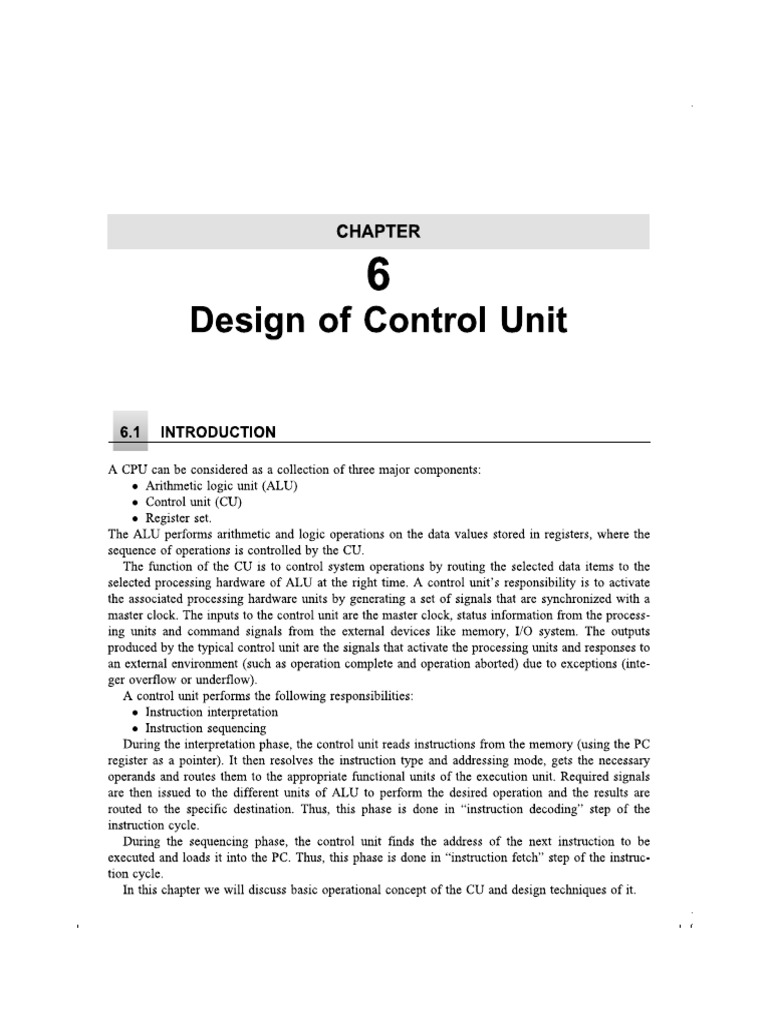 Design of Control Unit | PDF