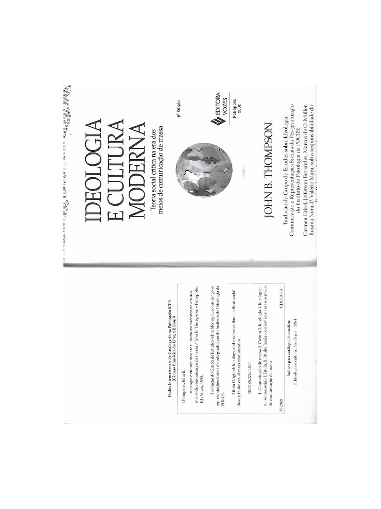Ideologia e Cultura Moderna_John Thompson | PDF