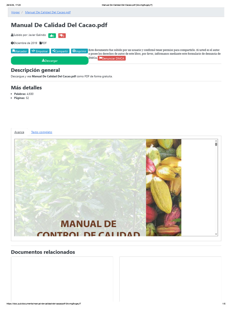 Manual de Calidad Del Cacao | PDF | Informática | ciberespacio