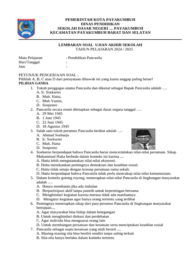 SOAL UAS Pendidikan Pancasila_Th 2025 | PDF