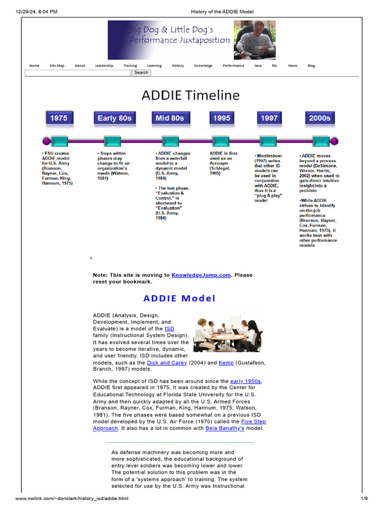 History of The ADDIE Model | PDF
