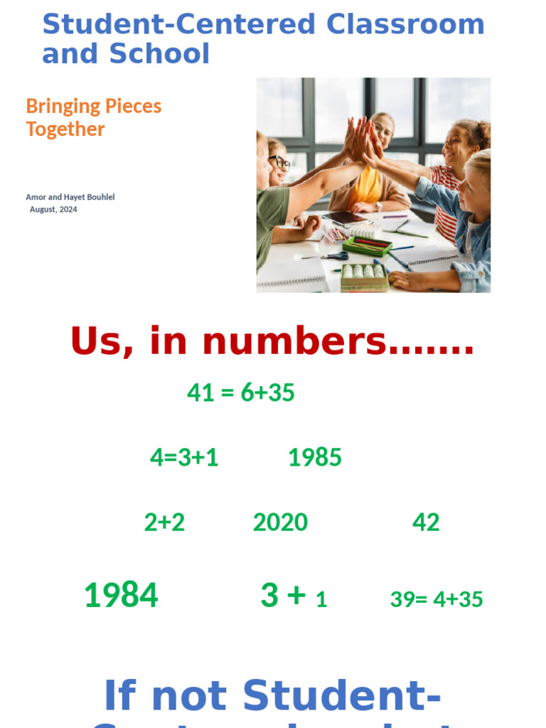 Student-Centered Classroom and School Presentation | PDF | Learning ...