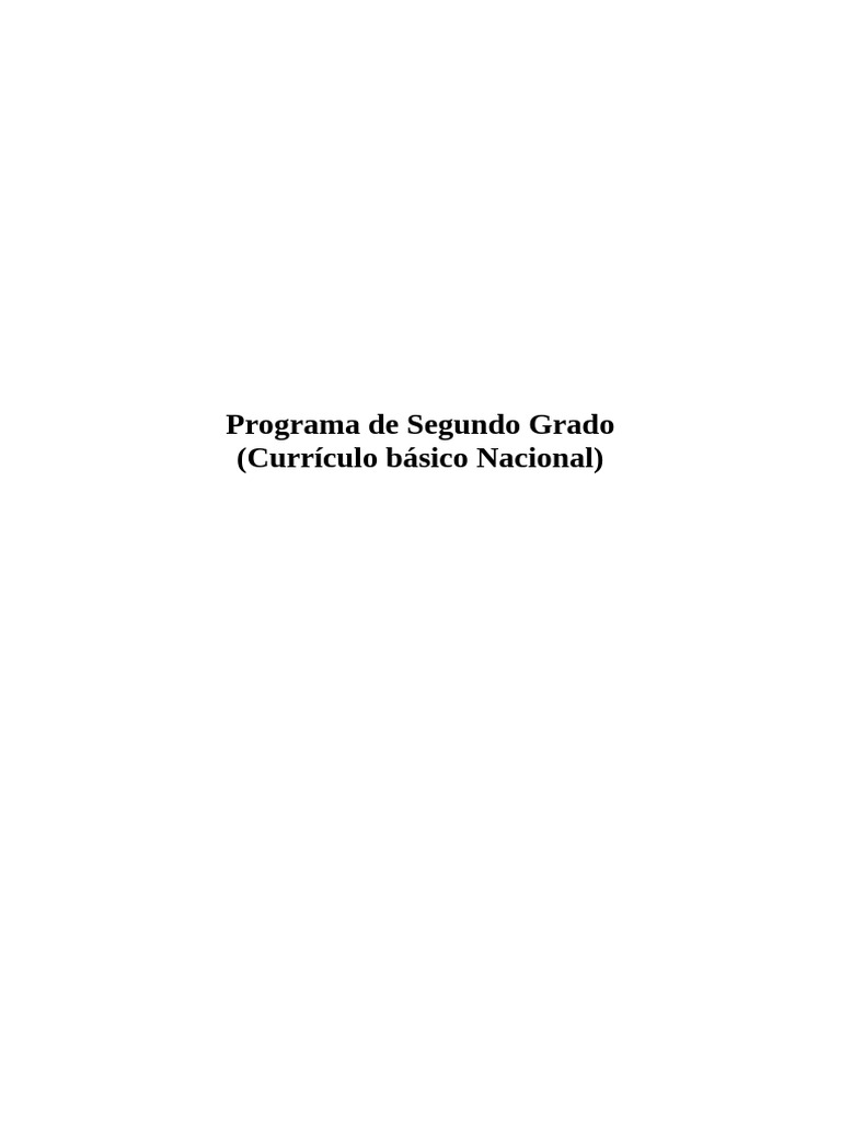 1997 Programa de Segundo Grado | PDF | Aprendizaje | Literatura