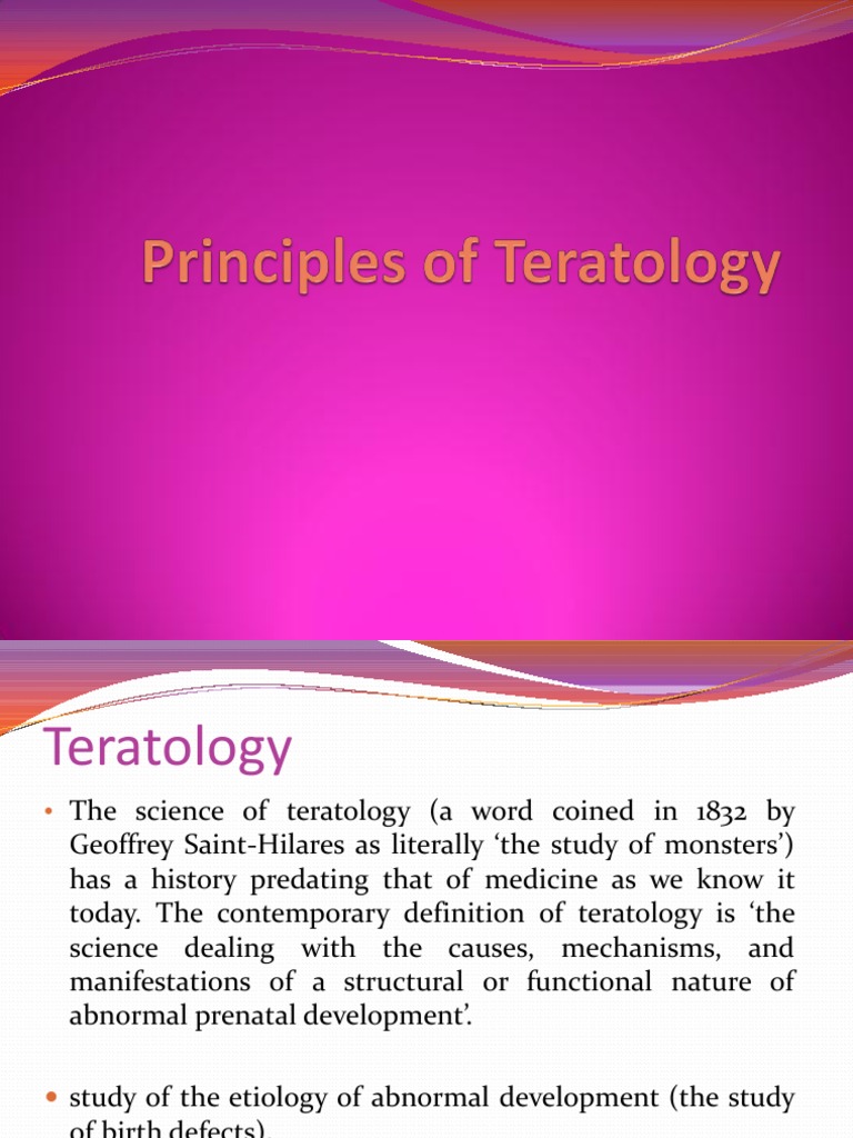 Embryology: Teratology | PDF | Congenital Disorder | Zoology