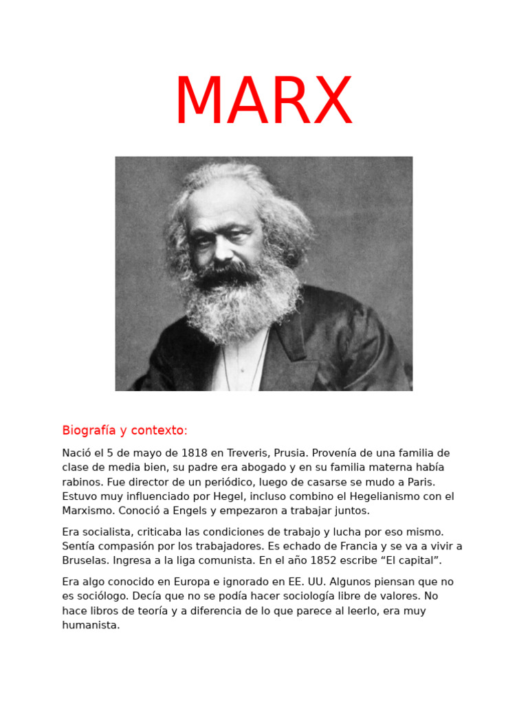 MARX | PDF | Karl Marx | La teoría de la alienación de Marx