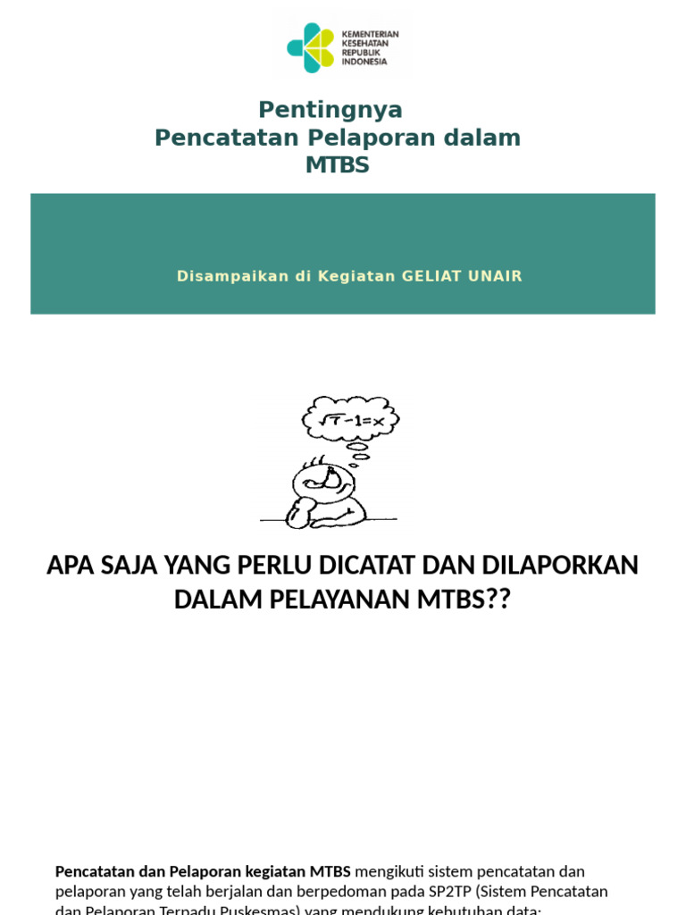 Pentingnya Pencatatan Pelaporan Mtbs - Gizi Buruk - Rev 060922 | PDF