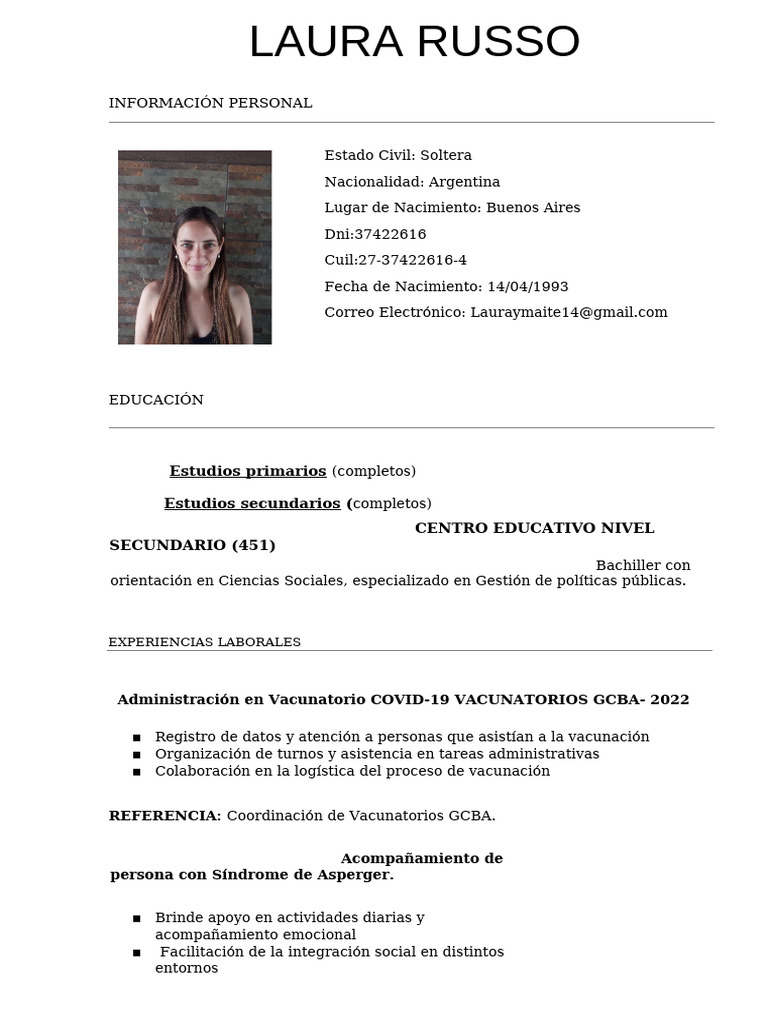CV Laura Russo | PDF