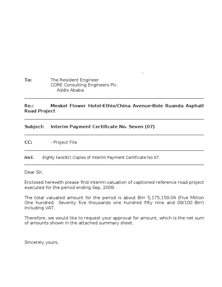 Interim Payment Certificate No. 07 | Business