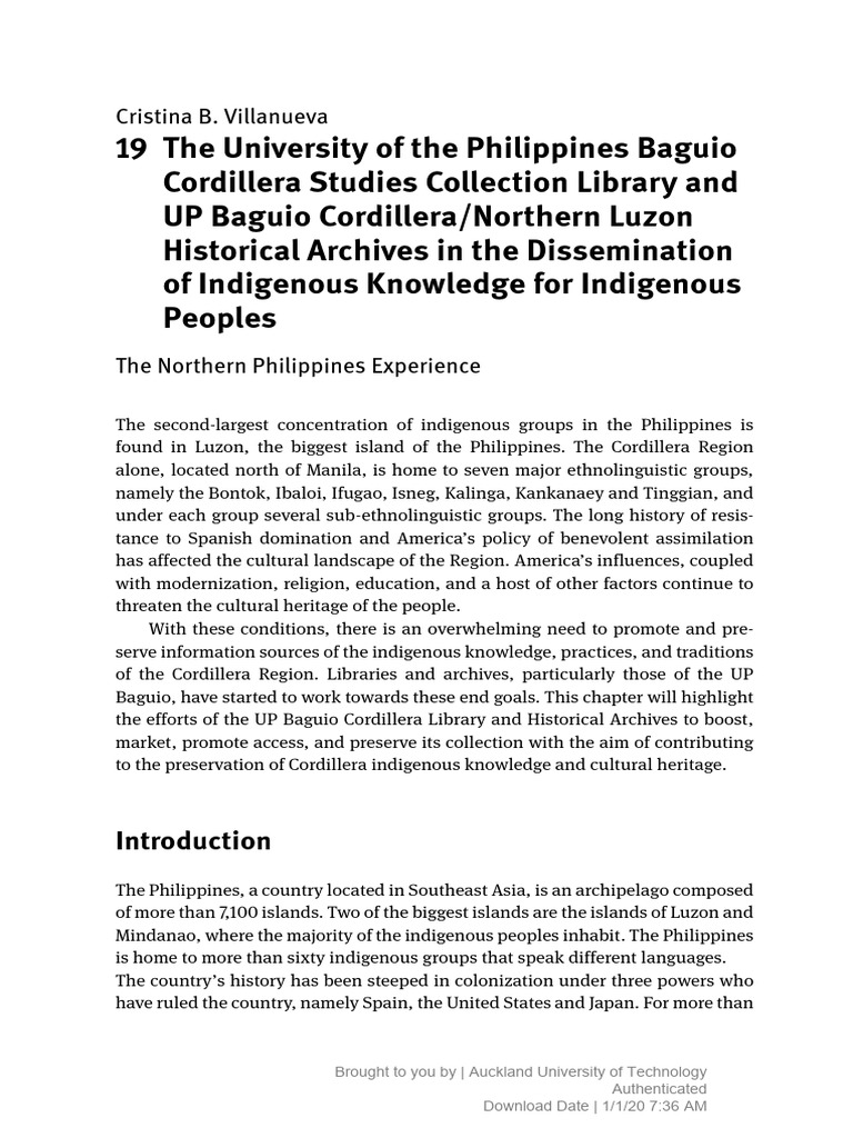 Preserving Cordillera Indigenous Knowledge | PDF