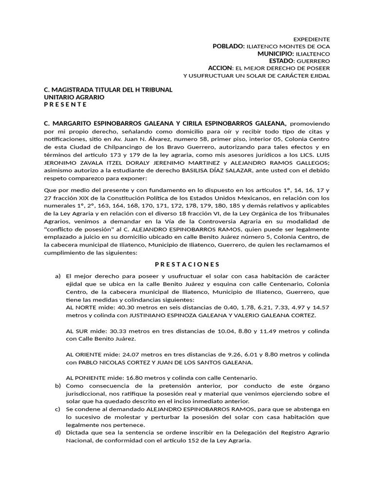 Conflicto Agrario en Iliatenco, Guerrero | PDF | Caso de ley | Testigo ...
