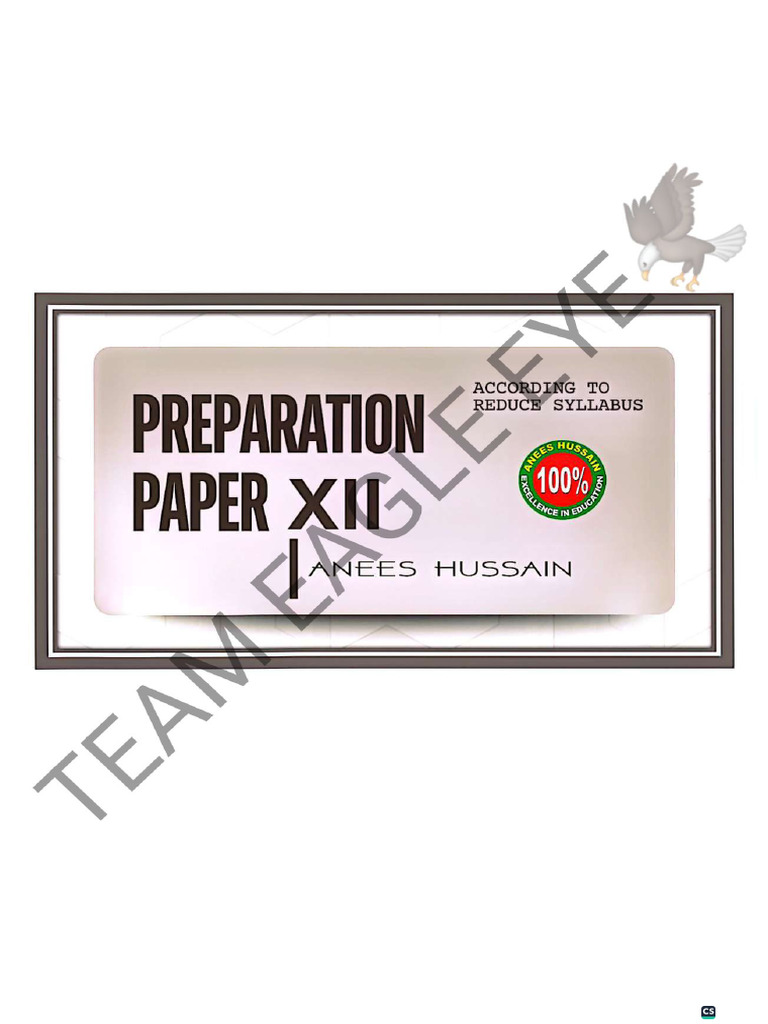 Xii-2024-25 Science Prep Paper Anees Hussain | PDF