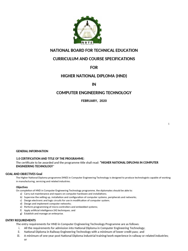 HND Computer Engineering curriculum for Polytechnic | PDF | Electronic Filter | Electrical Network