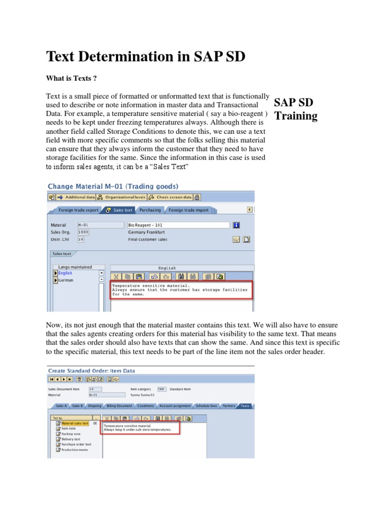 Text Determination in SAP SD | PDF | Subroutine | Information