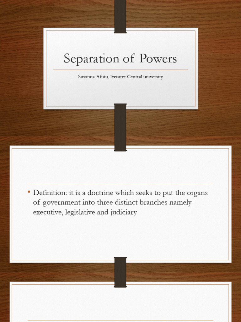 Separation of Powers-Lecture 6 | PDF | Separation Of Powers | Legislature