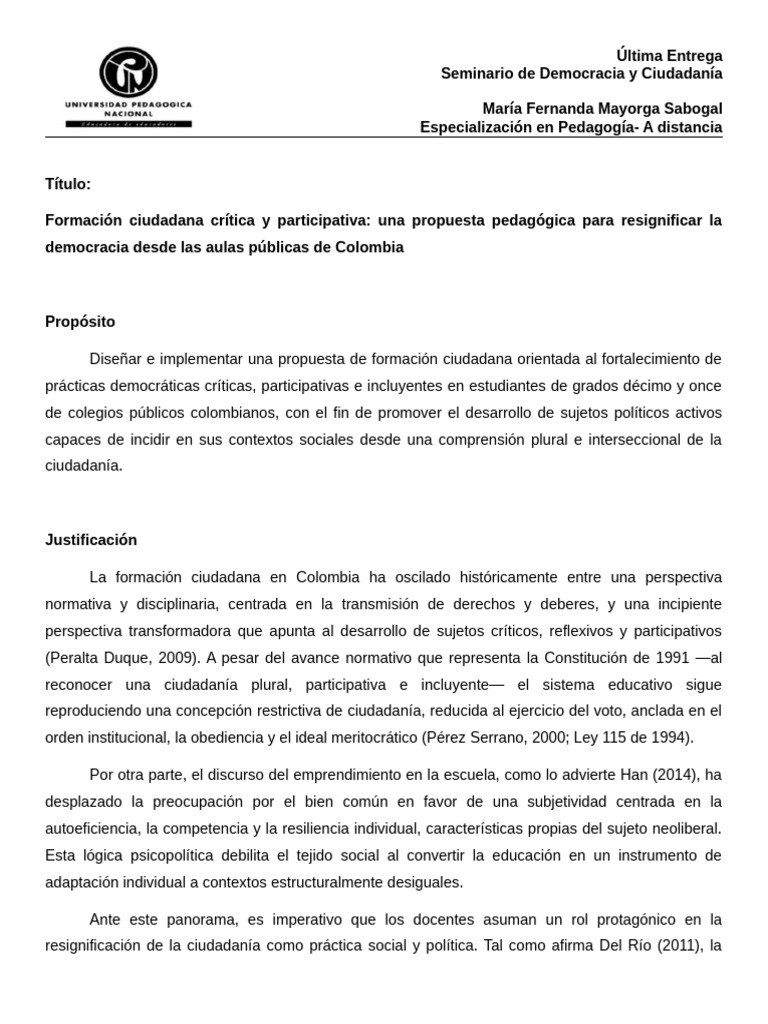 María Fernanda Mayorga-Última Entrega | PDF | Democracia | Ideologías ...