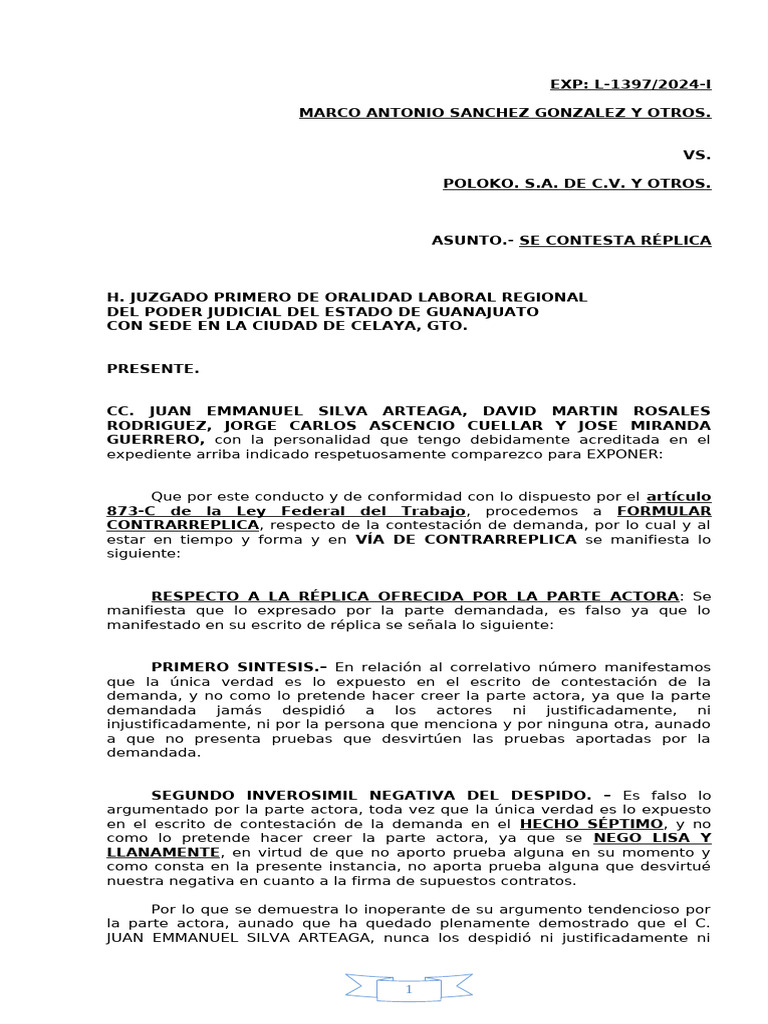2 Contrarreplica Poloko | PDF