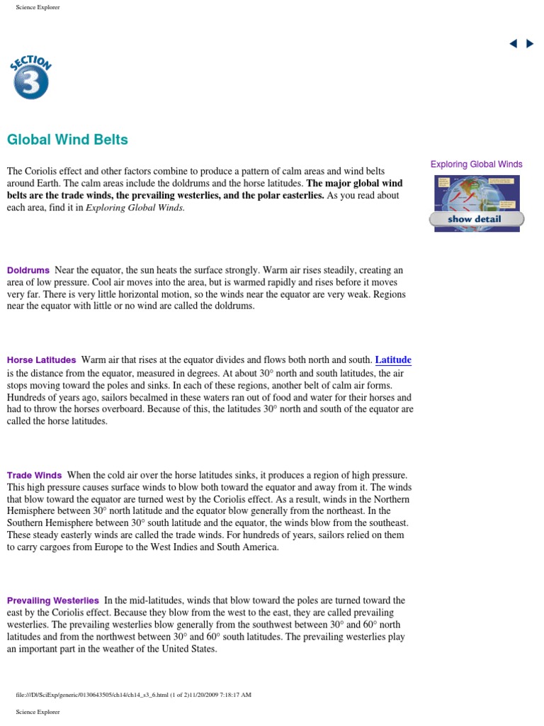 Major Global Wind Belts Explained | PDF | Wound | Atmospheric Circulation