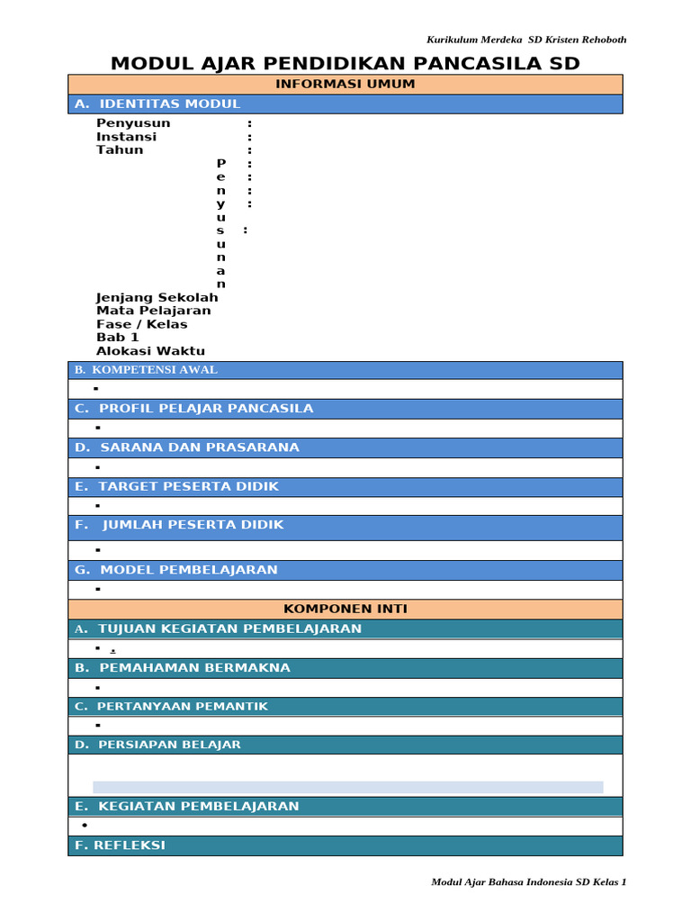 Lembar Kerja Modul AJAR | PDF