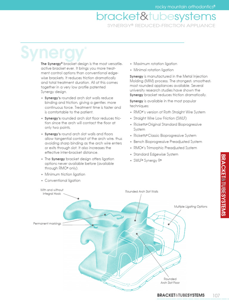 Catalog Brackets Synergy | PDF | Orthodontics | Dentistry Branches