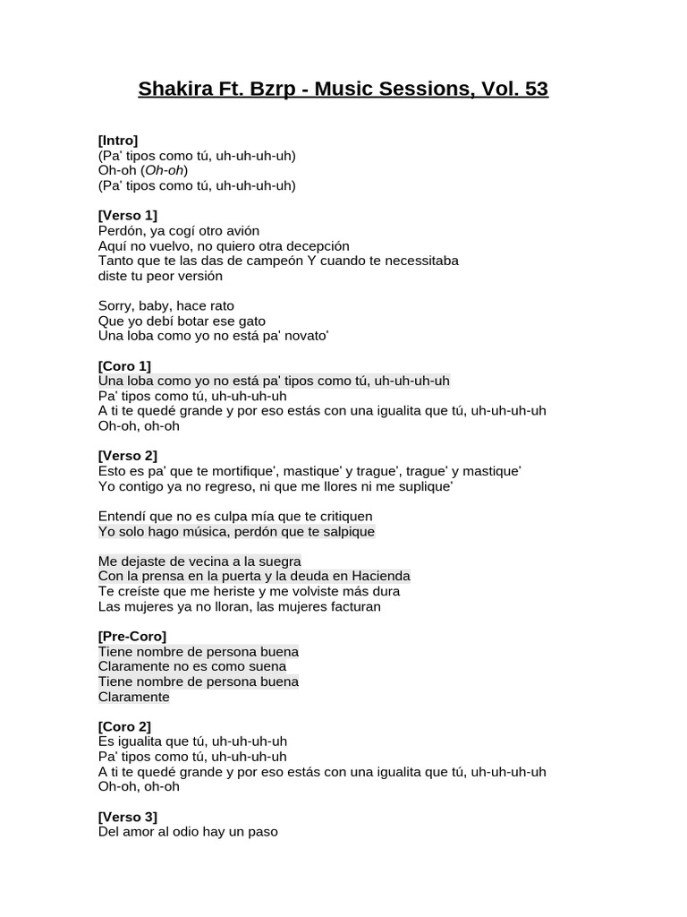 Shakira FT | PDF