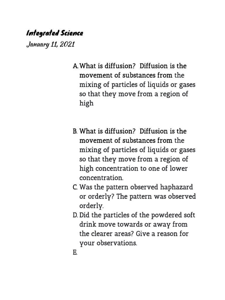 Kayla Harrison - Investigating Diffusion in Liquids | PDF