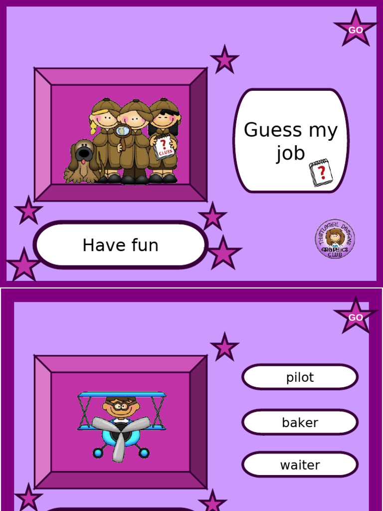 Guess My Job Fun Activities Games Picture Description Exercises - 72560 ...