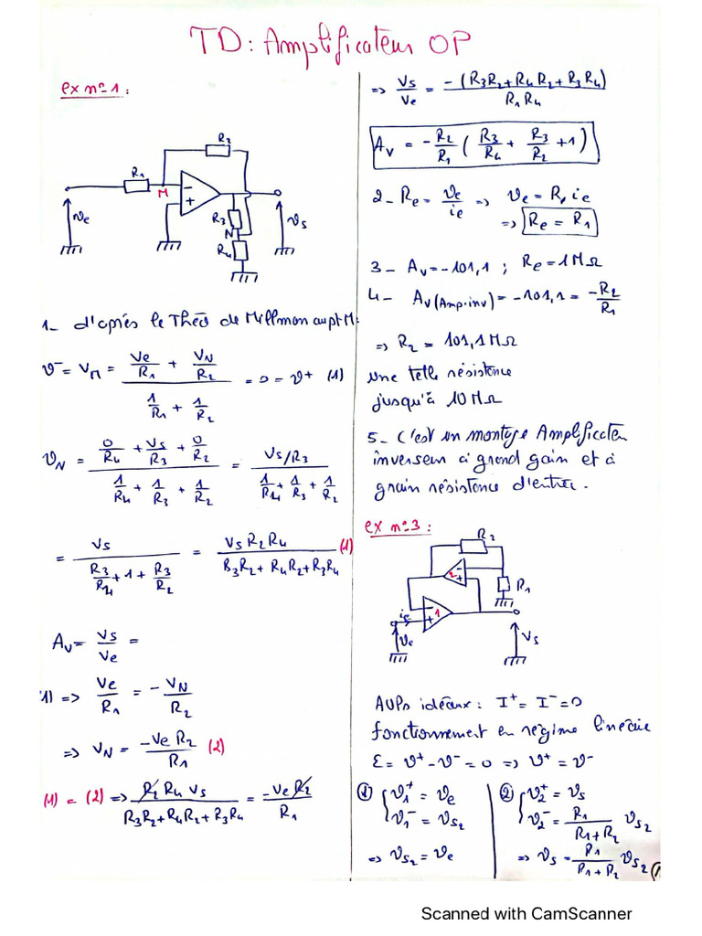 Correction TD Amplificateur Op | PDF