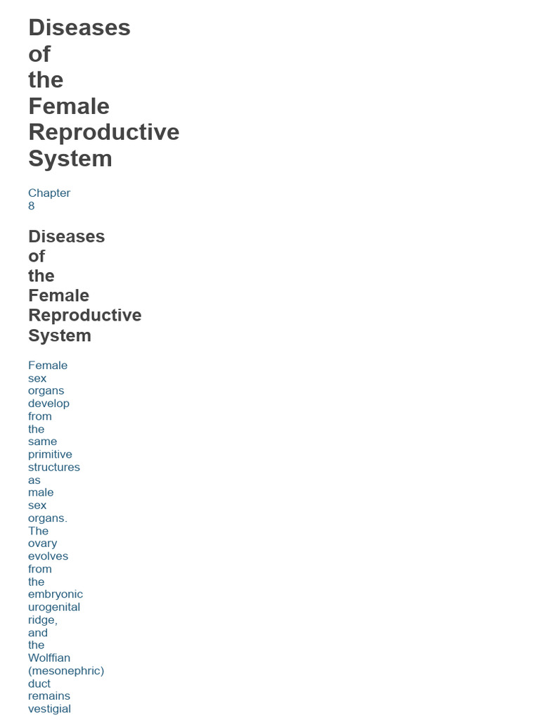 Female Reproductive System Diseases | PDF | Uterus | Ovarian Cancer