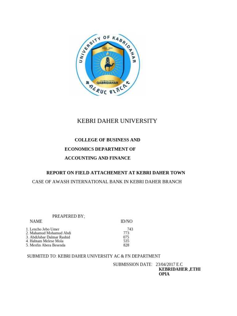 Awash Report Internship L | PDF | Banks | Deposit Account