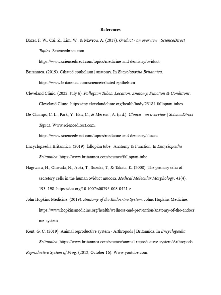 Frog Dissection Project Citations | PDF