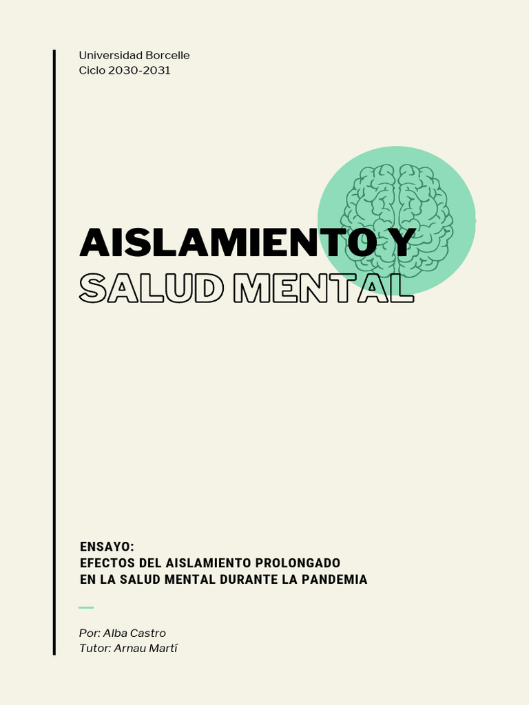 Documento A4 Portada Psicología Salud Mental Profesional Crema PDF | PDF