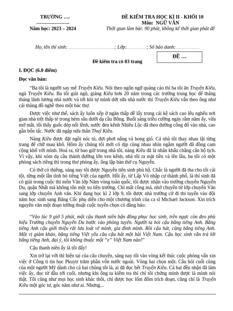 K10 - Truyện Ngắn - Giữ Tên Miền - Viết Bài Luận Về Bản Thân - Phạm Ngô Bảo Thy | PDF