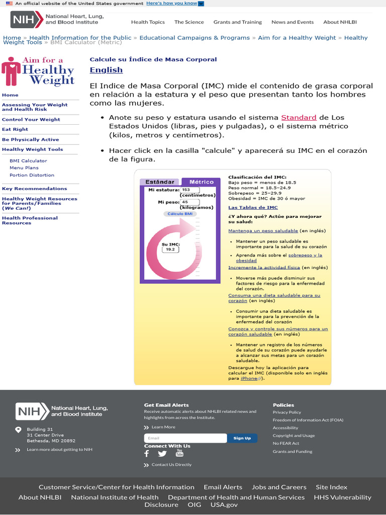Calculadora de BMI | PDF | Índice de masa corporal | Obesidad