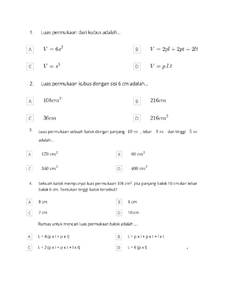 Pas LP Kubus Balok Dan Data Diagram Batang | PDF