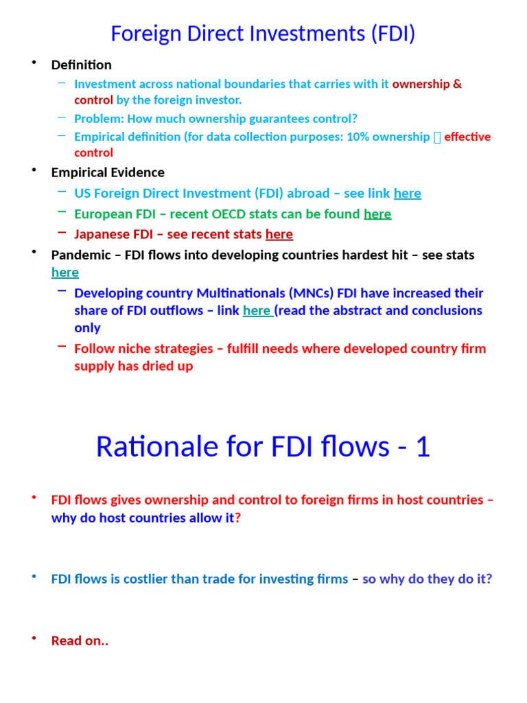 Foreign Direct Investment | PDF | Foreign Direct Investment | Multinational Corporation