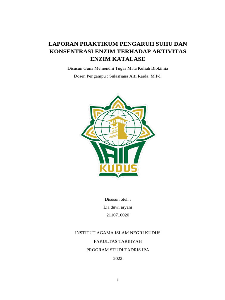 laprak enzim katalisator | PDF