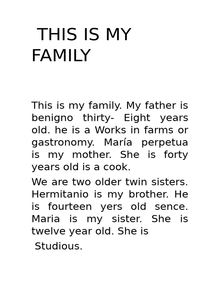 This Is My Family | PDF