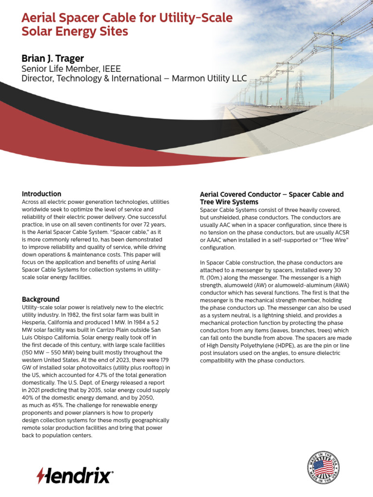 Marmon Brian Trager Solar Aerial | PDF | Electrical Conductor | Solar Power