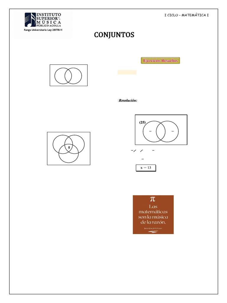 05 Teoria-de-Conjuntos-I CICLO - MATEMÁTICA I | PDF