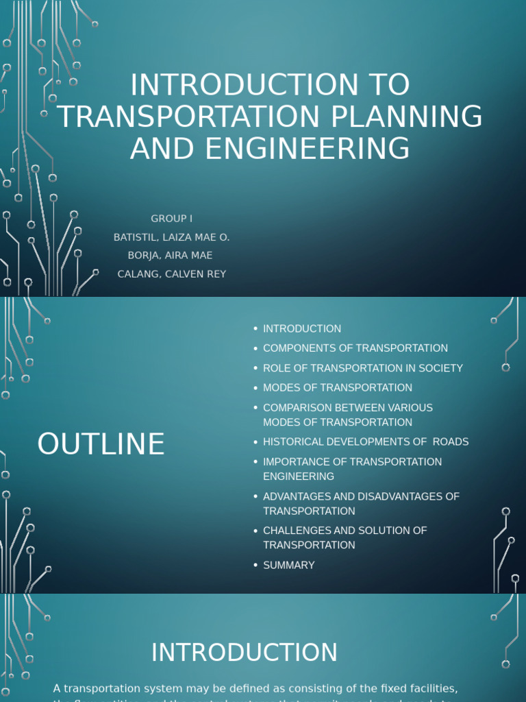 Introduction To Transportation Planning and Engineering | PDF ...