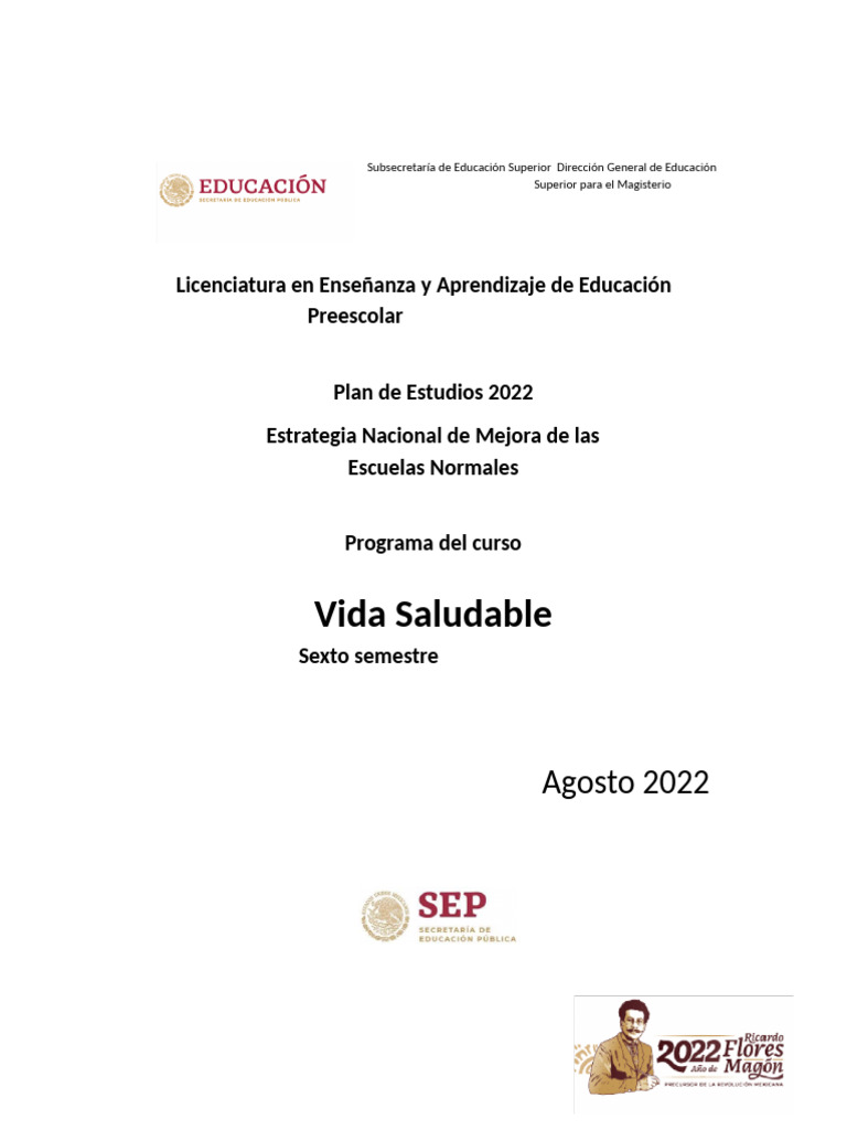 Curso Vida Saludable en Educación Preescolar | PDF | Educación de la ...