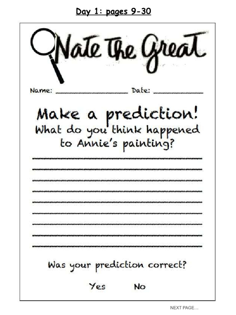 Nate The Great Book Study | PDF