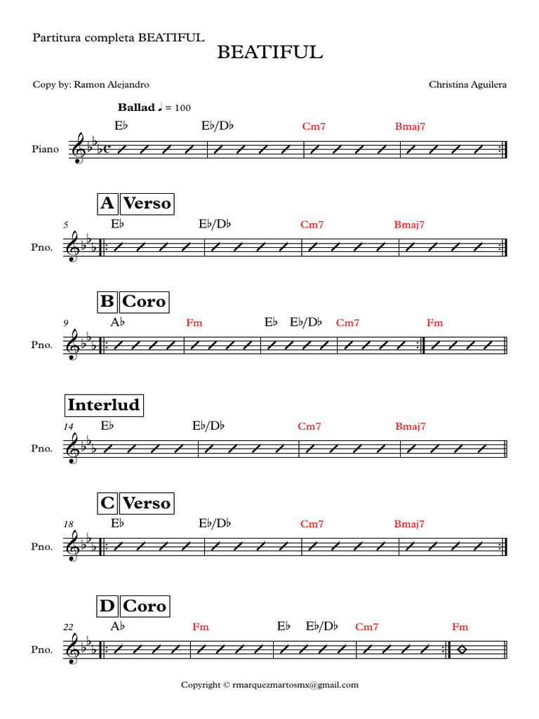 BEATIFUL Christina Aguilera | PDF
