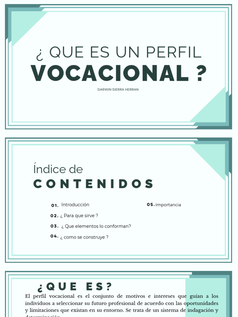 Perfil vocacional | PDF | Modificación de comportamiento | Conceptos ...