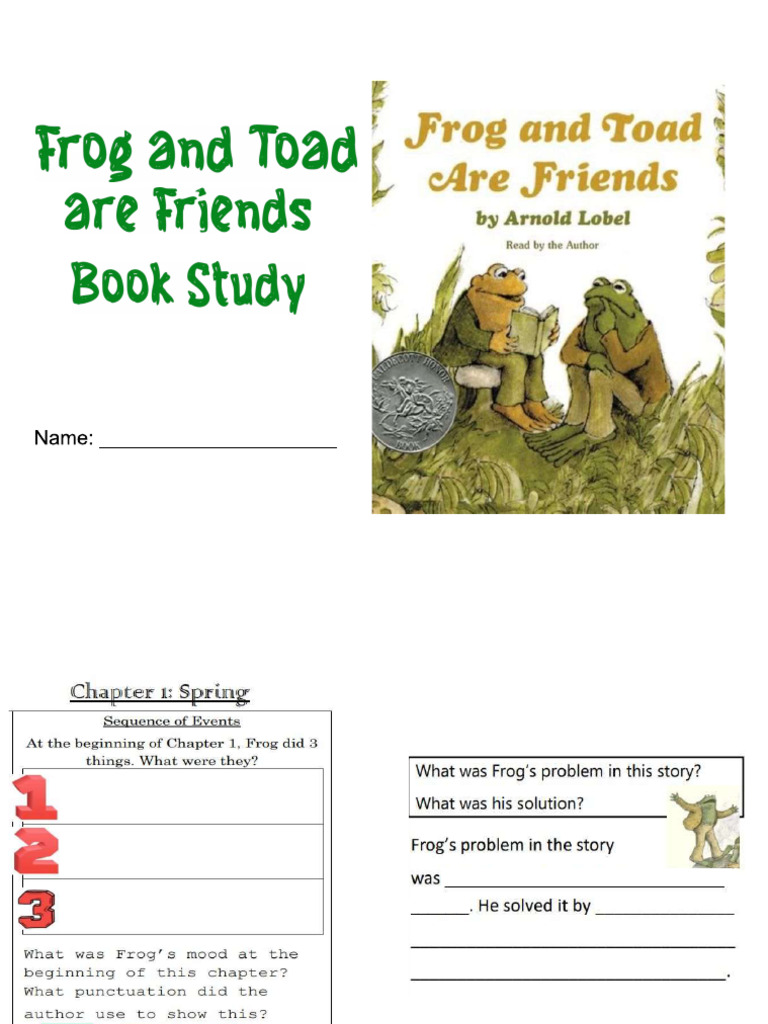 Frog and Toad Are Friends Book Study | PDF